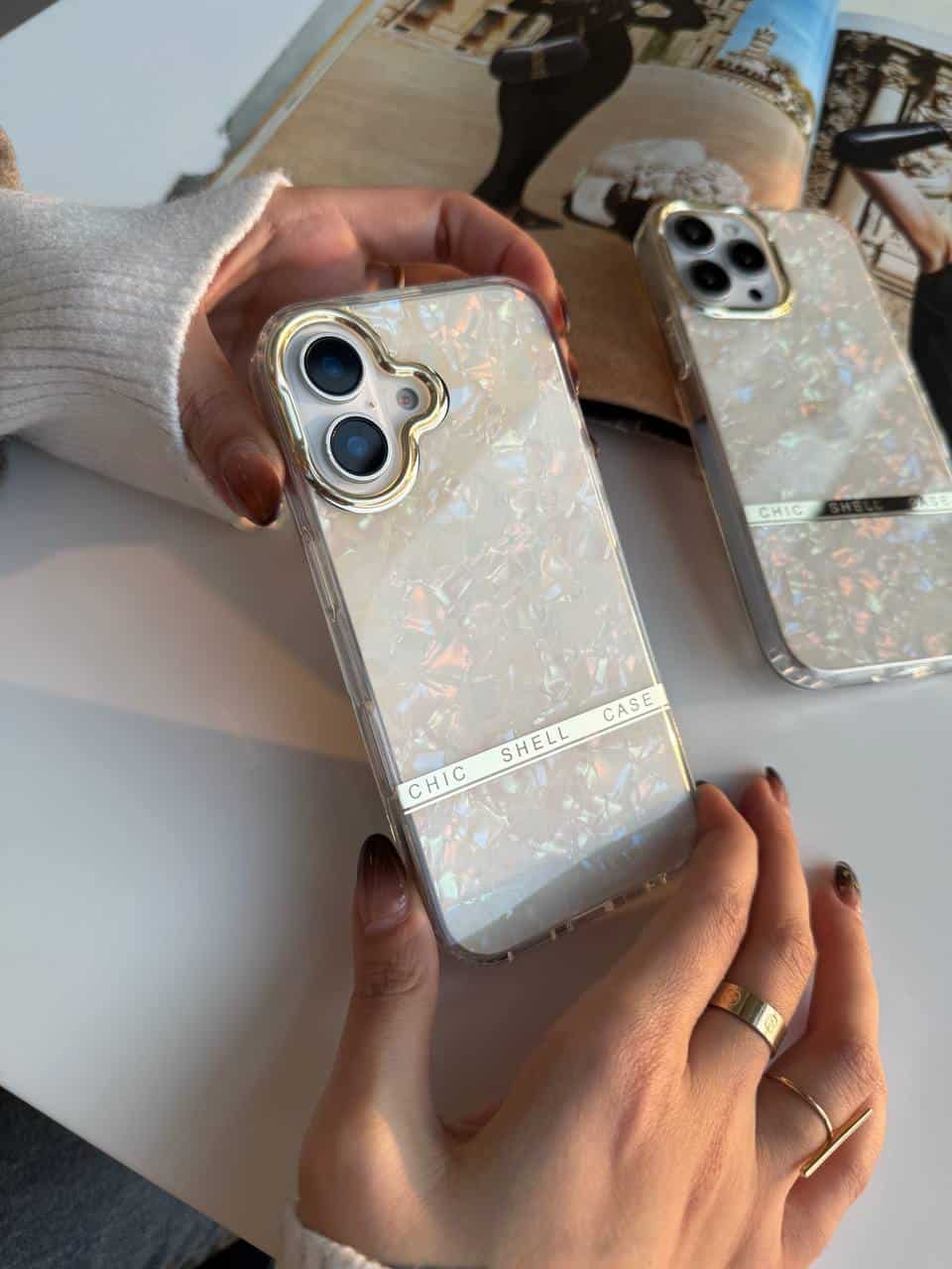 قاب آیفون shic case صدفی - jijstore جیج استور